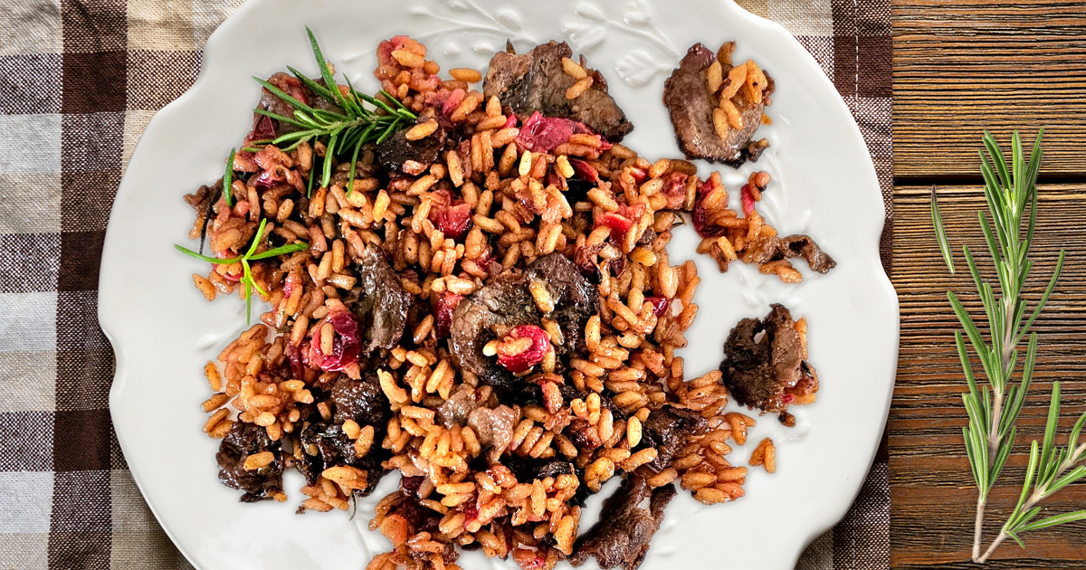 BEEF STRACCETTI AND CRANBERRY PROSECCO RISOTTO