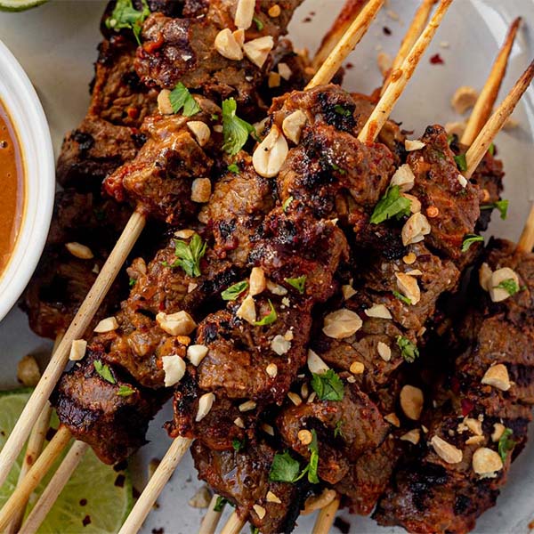 Beef Satay with Thai Peanut Sauce